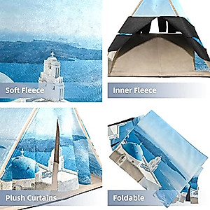 RATGDN Small Pet Hideout Greek Santorini Hamster House Guinea Pig Playhouse for Dwarf Rabbits Hedgehogs Chinchillas