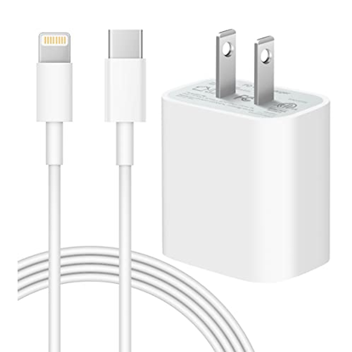 iPhone 14 13 12 Fast Charger [Apple MFi Certified] 20W PD USB C Wall Charger with 6FT Lightning Cable Compatible iPhone 14/14 Pro/14 Pro Max/14 Plus/13/12/11/Pro/Pro Max/Mini/Xs Max/XR/X, iPad