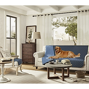 gogobunny 100% Double Sided Waterproof Dog Blanket Soft Pet Bed Cover Reversible Protect Furniture Couch Sofa Car for Puppy Cat Kids (Dark Blue/Light Blue, 40x50 Inch (Pack of 1))