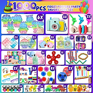 1000+ PCS Party Favors for Kids,Fidget Toys Pack,Christmas Stocking Stuffers,, Birthday Gift, Treasure Box,Goodie Bag Stuffers, Carnival Prizes, Pinata Filler Sensory Toy for Classrooom