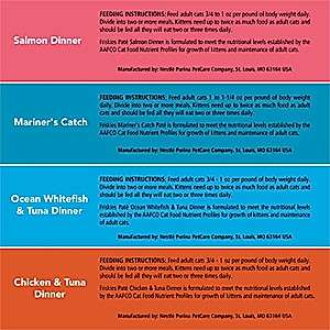 Purina Friskies Wet Cat Food Pate Variety Pack Seafood and Chicken Pate Favorites - (40) 5.5 oz. Cans