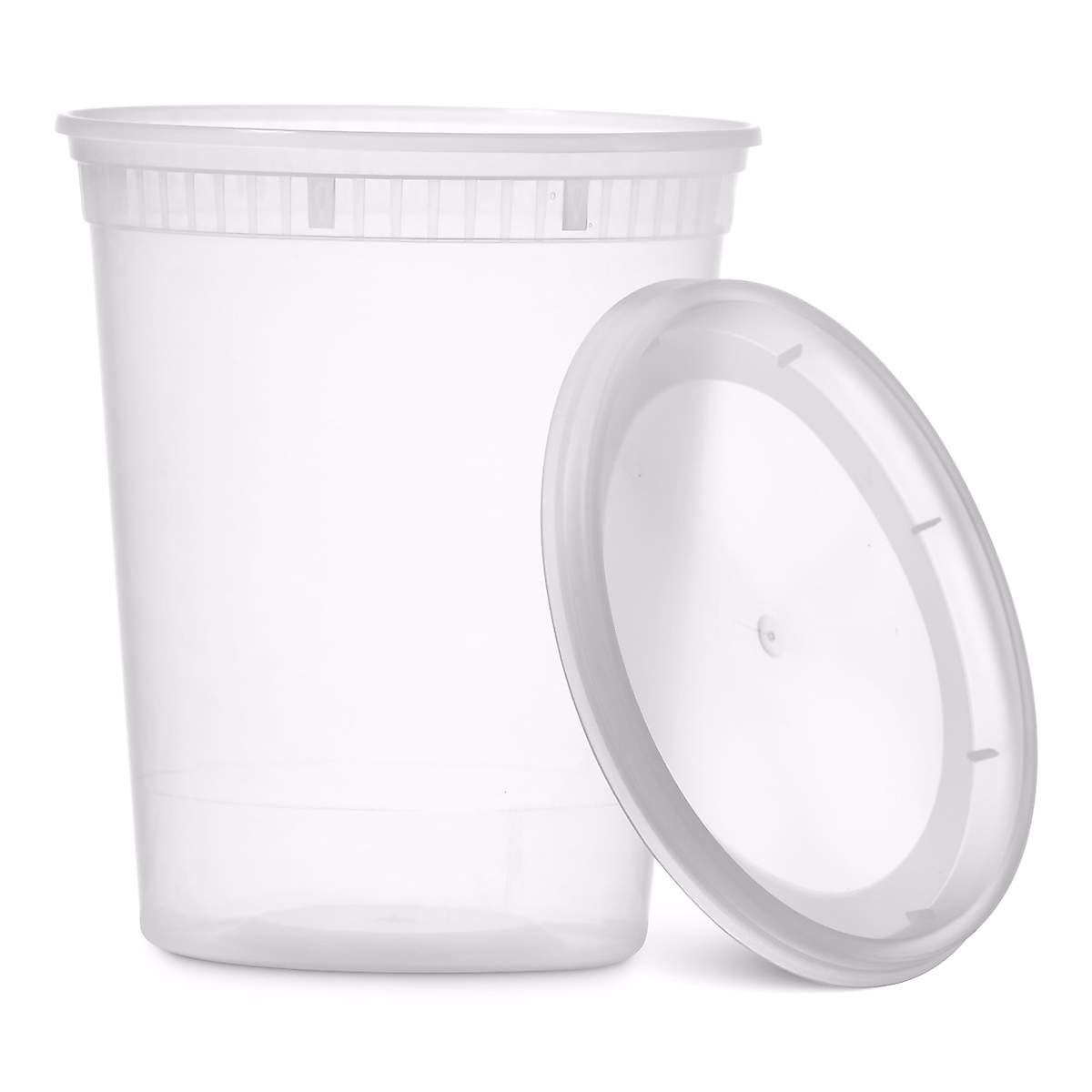 48 Pack Plastic Deli Containers with Lids (16, 32 oz 24 Each) - Food Storage Containers with Lids - Clear Disposable Meal Prep Containers, BPA Free, Stackable, Leakproof, Microwave and Freezer Safe