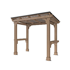 MUPATER 8' x 5' Wooden Grill Gazebo with Sloping Metal roof, 2 Full Size Grills, Rainwater Drainage, BBQ Canopy for Outdoor Patio, Lawn, Garden, Backyard