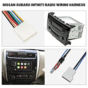 NuIth 70-7552 Radio Wiring Harness Connector w/Antenna Adapter Plug Replacement for Nissan 2007-2019, Infiniti 2008-2013, Subaru 2008-2013 Mount Aftermarket CD Player Stereo Receiver Wire Adaptor