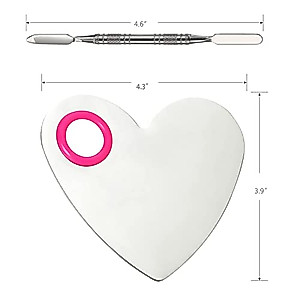Necitorix Mixing Palette, Stainless Steel Makeup Foundation Mixing tray, Makeup Tool for Mixing Nail Gel Polish, Cosmestic (Heart Small)