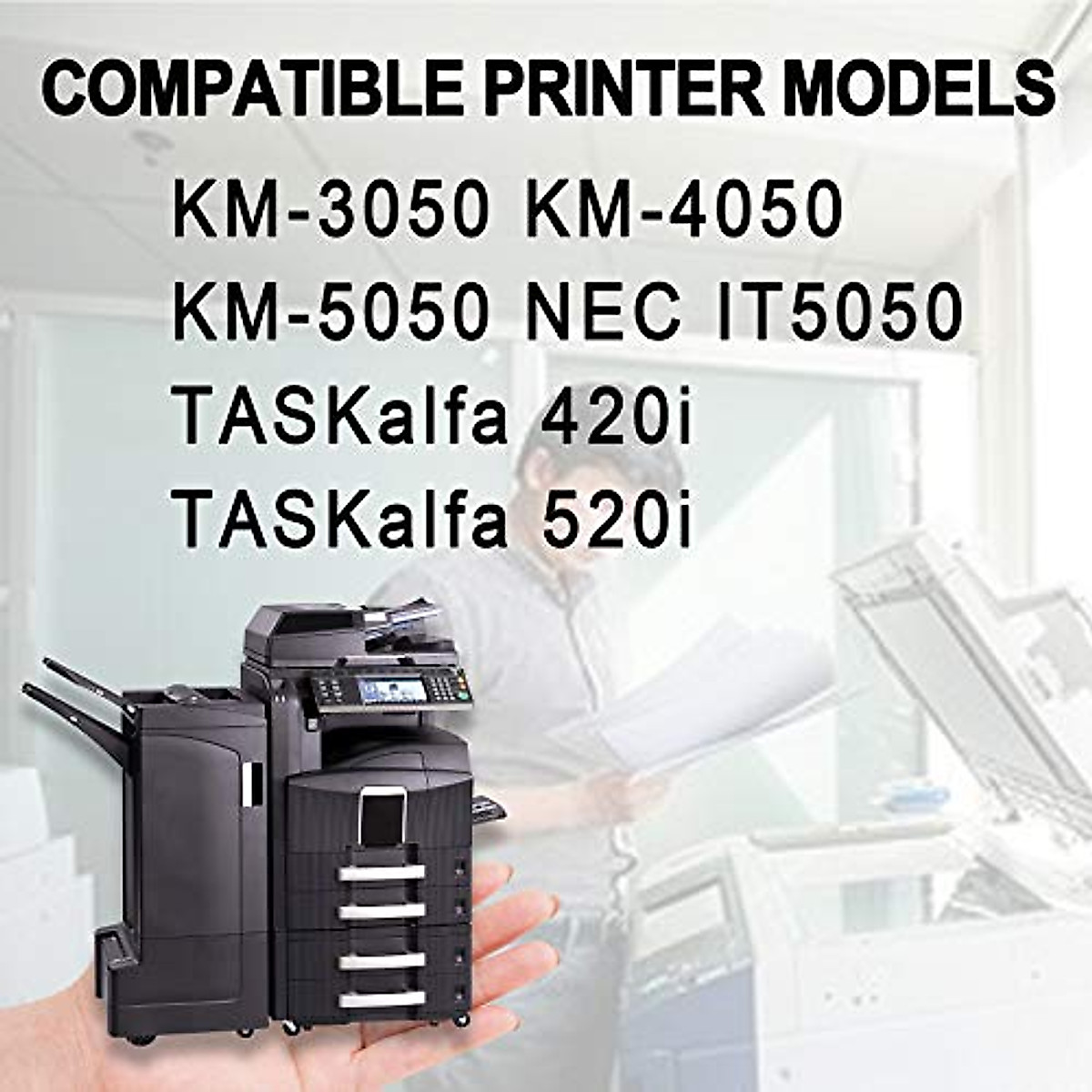 TK717 TK-717 1T02GR0US0 Toner Cartridge (Black,1 Pack) Replacement for Kyocera KM-3050 KM-4050 KM-5050 NEC IT5050 TASKalfa 420i TASKalfa 520i Toner Kit Printer