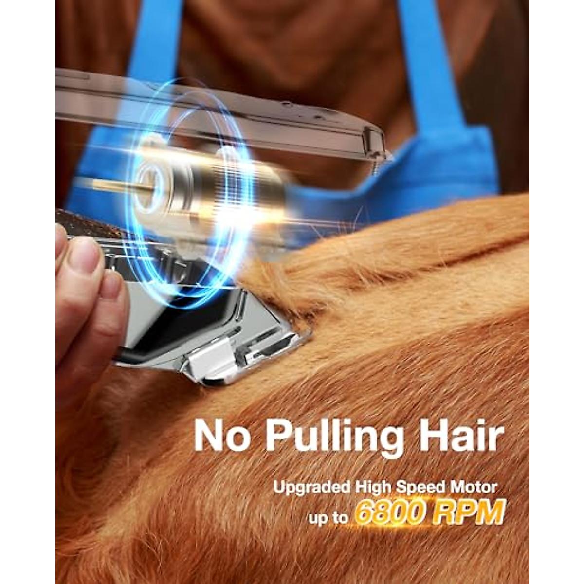 oneisall Dog Clippers for Grooming for Thick Heavy Coats/Low Noise Rechargeable Waterproof Cordless Pet Shaver with Stainless Steel Blade for Dogs and Animals