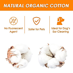 VERCCA Dog Ear Cleaner - Dog Ear Infection Treatment Gourd-Shaped Swabs, Cotton Buds for Dog Cat Ear Cleaner Tool Cotton Sticks Safer Cleaning of Your Pet's Ears Canal