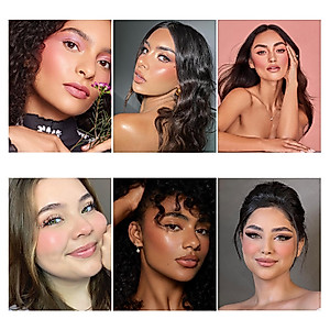 CARMELA 6-Color Blush Palette, Long Lasting High Pigment Matte Shimmer Pressed Powder Blush for Cheeks, Highlighter and Blush Palette