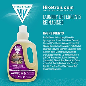 Hiketron Royal Linen Liquid Laundry Detergent, 5x Ultra Concentrated, Tough Stains Remover, Long Lasting Scent (40 Fl Oz, Pack of 1)