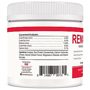 Renakitin Kidney Supplements for Dogs Cats - Contains Chitosan & Calcium Carbonate, Support Optimal Kidney Function, Great Tasting Chicken Flavor, 6.3 oz