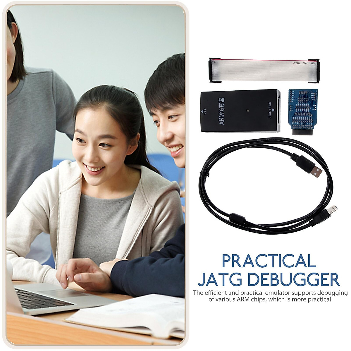 Scicalife USB JTAG Emulator Debugger Programmer V9 ARM Emulator High-Speed Download Black Adapter Board