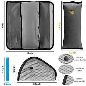 R HORSE 4Pack Seatbelt Pillow Seat Belt Covers for Kids, Adjust Shoulder Pads Cushion Plush Soft Seat Belt Strap Cover Headrest for Children Baby