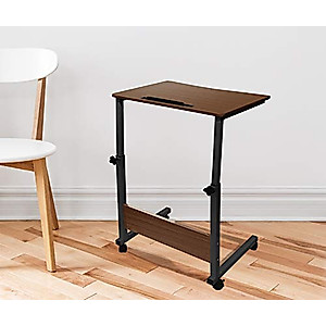 Urban Lifestyle Wood Adjustable Rolling Laptop Desk, Black