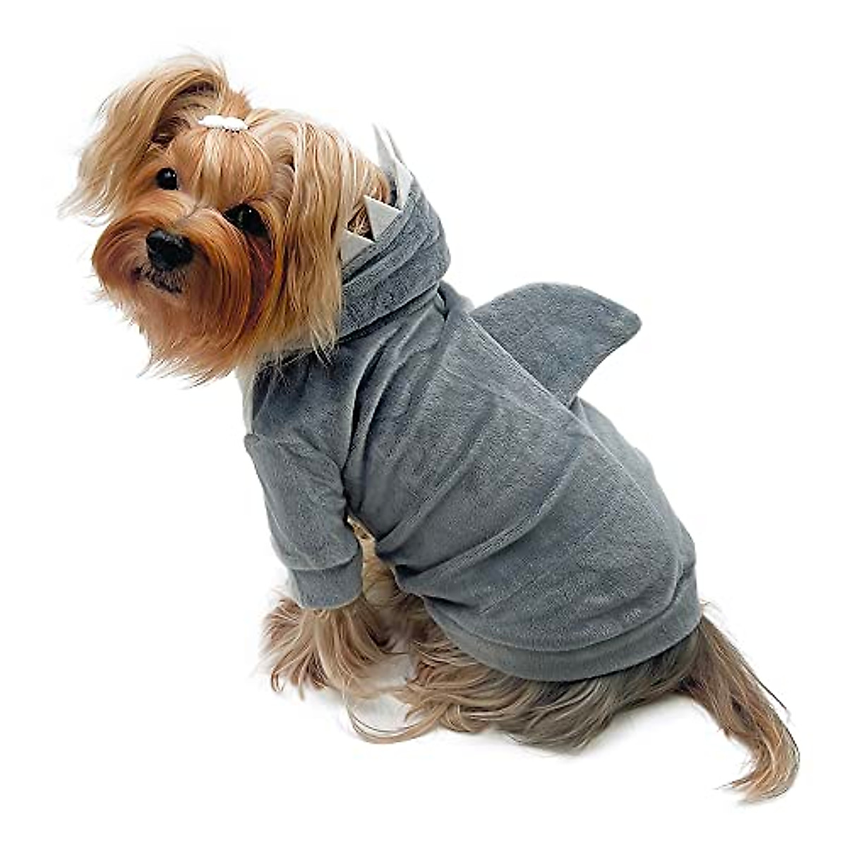 Klippo Dog/Puppy Ultra Soft Shark Hoodie with Fin & Teeth - Shirt/Top/Hoodie/Costume/Shark (X-Small)