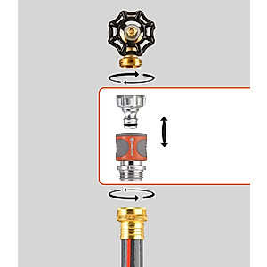 Gardena Heavy Duty 4 Piece Premium Metal Quick Connector Starter Set - Connect Accessories in Seconds