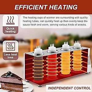 Commercial Stainless Steel Sauce Warmer, Independent Control Panel,30-85°C Temperature Adjustable, for Caramel/Curry/Butter Sauces,2Grid-110V