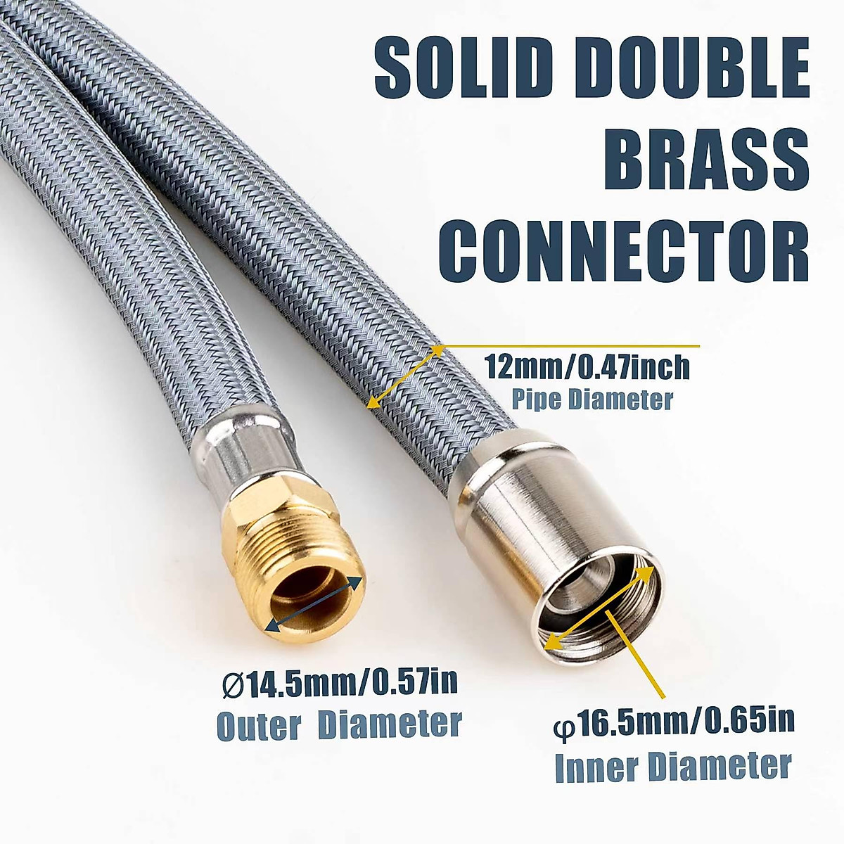 Faucet Hose for American Standard M922367-007220A, American Standard Kitchen Faucet Parts, Kitchen Sink Sprayer Supply Lines Pull Down Faucet Hose Replacement, Brass Adapter, 59”