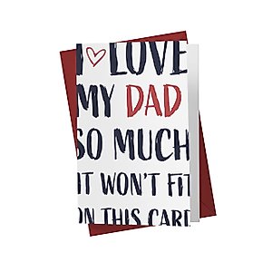 Sweet and Funny Birthday Card for Dad, Large 5.5 x 8.5 Dad Birthday Card, Happy Birthday Card for Dad, Dad Birthday Cards from Daughter, Father Birthday Card, Karto This Much Dad