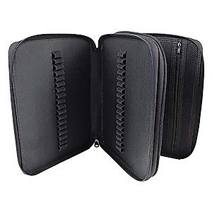Tombow 56204 Zippered Marker Storage Case, Black. Portable Art and Craft Storage Case with 54 Slots and Mesh Pouch fits Tombow Dual Brush Pens, Pencils, Pens, Markers and Accessories