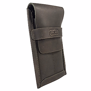 Leather Worx, Double Pen Case Handmade from Full Grain Leather (Dark Jade)