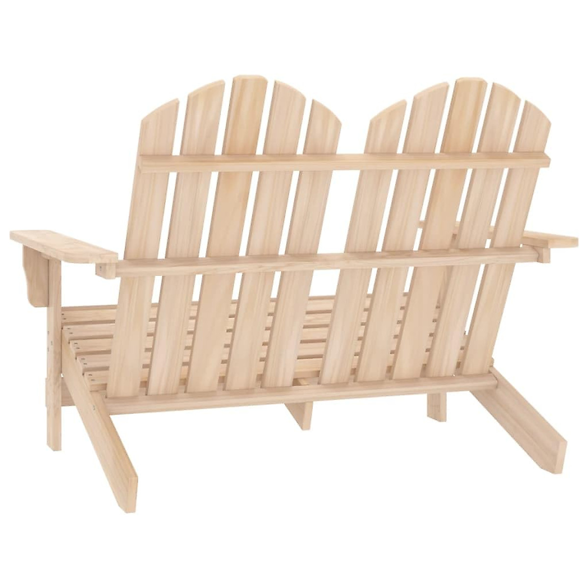 Tidyard 2-Seater Patio Adirondack Chair Solid Wood Fir Outdoor Fire Pit Chair Wooden Garden Armchair for Porch Pool Lawn Deck Backyard Balcony Outdoor