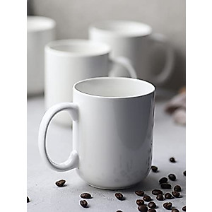 DOWAN 20 Oz Coffee Mugs Set of 6, Large White Coffee Mugs With Handles, Ceramic Coffee Cups for Coffee, Tea, Hot Cocoa, Large Mugs for Women Men, Party, DIY Gifts