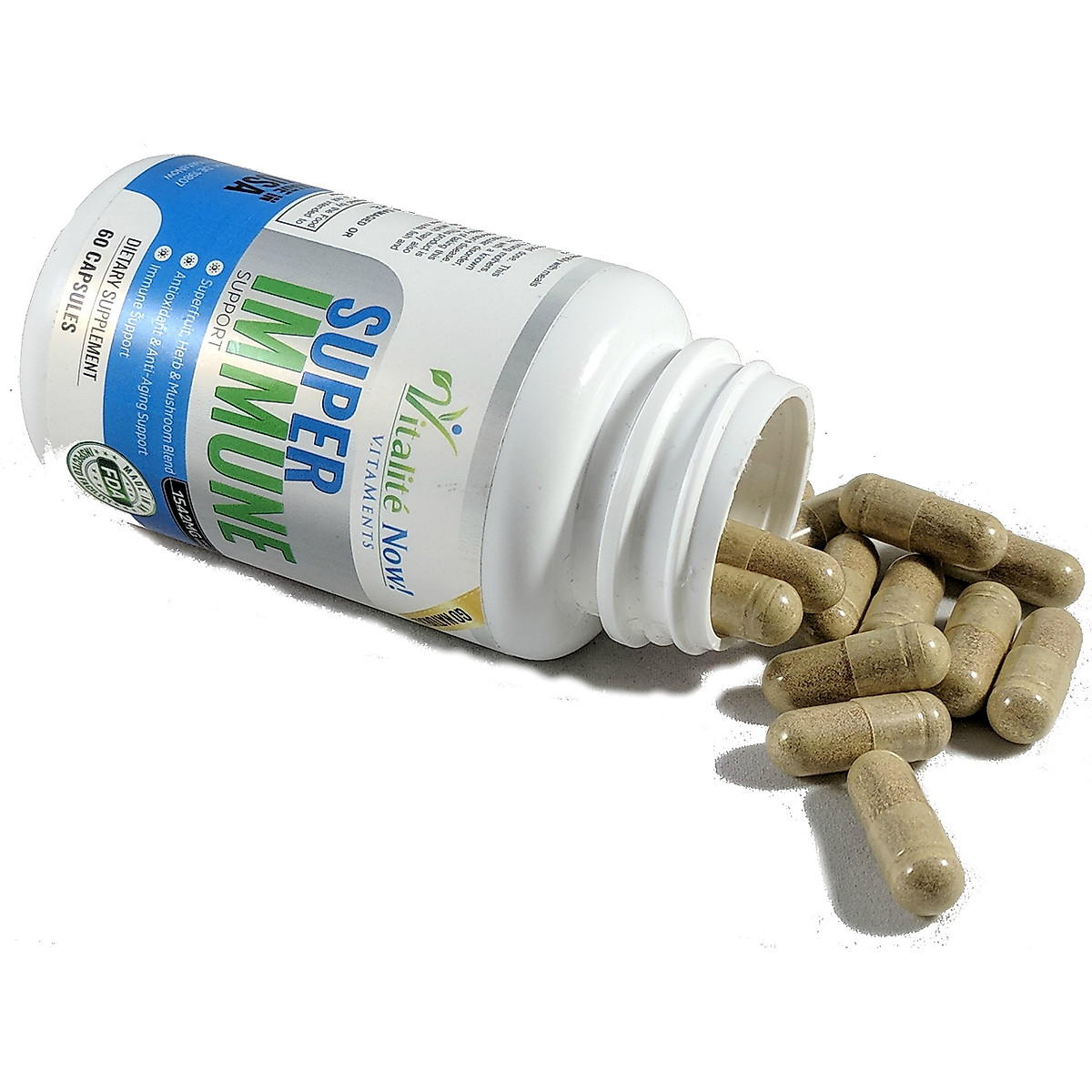 Super Wellness Immune Booster - Quercetin Immunity Support, 25 Vitamins, Herbs, Superfoods, Mushrooms - Vitamins C & E - Selenium - Turmeric - Immune Defense Supplement - 60 Capsules