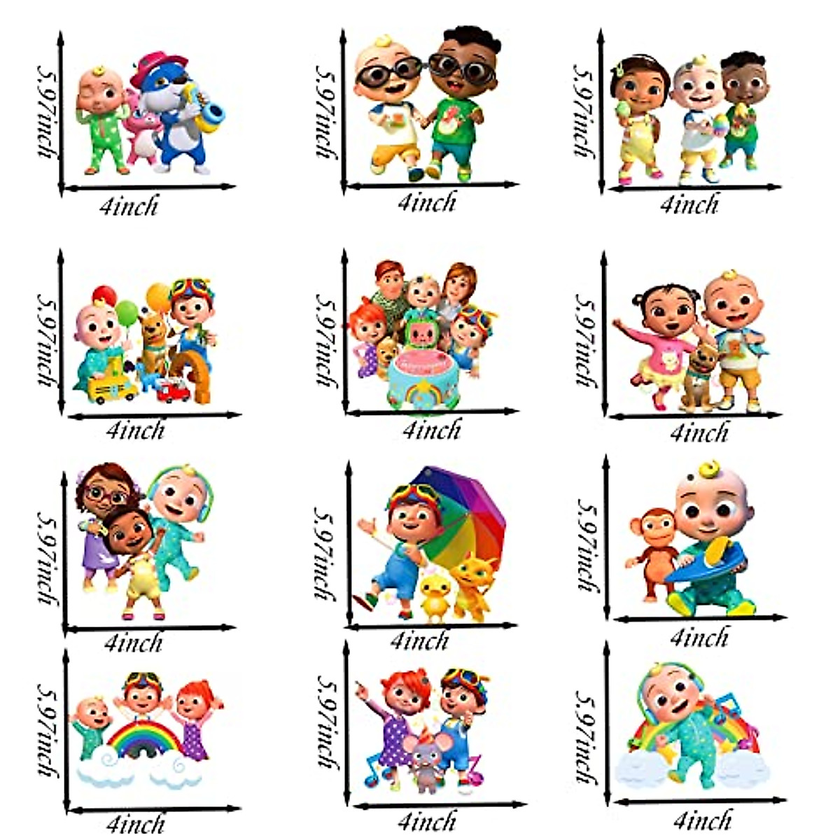 JJ Birthday Decorations Supplies 1* Happy Birthday Banners 12*Cartoon Coco JJ Melon Hanging Swirls Ceiling Ribbons Party Decorations,Kids Boys and girls for birthday party supplies Happy Theme Decor