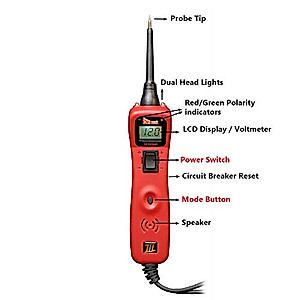 Power Probe III Circuit Tester - PP3CS in Red - Voltmeter