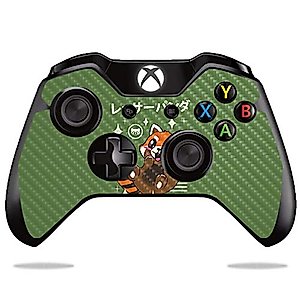 MightySkins Carbon Fiber Skin for Microsoft Xbox One or S Controller - Red Panda Kawaii | Protective, Durable Textured Carbon Fiber Finish | Easy to Apply, Remove, and Change Styles | Made in The USA