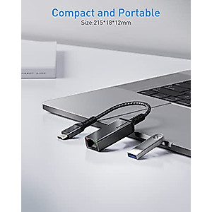 Maxonar USB C to Ethernet Adapter, USB C to RJ45 Thunderbolt 3/4 Type C to Ethernet LAN Network Adapter Compatible with iPad Air, iPad Pro, iMac, MacBook Air Pro (M1/M2), Dell XPS and More