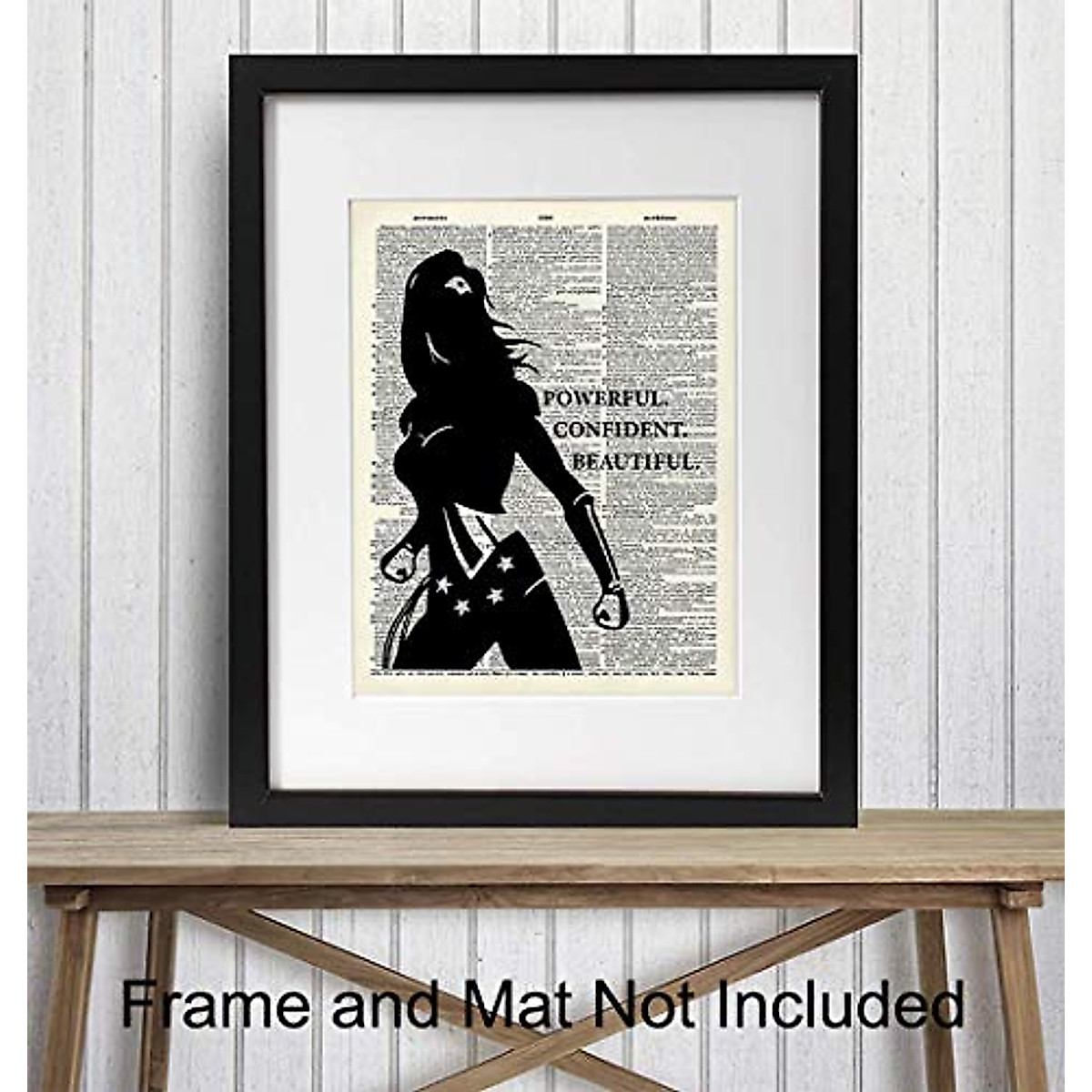 Powerful Confident Beautiful Woman Dictionary Art, Home Decor - Inspirational Wall Art Print, Poster - Gift for Superheroes, Comic Book Fan, Women - 8x10 Unframed Motivational Girls Room Decoration
