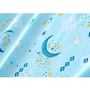 PNAEONG Women’s Pajama Set - Cotton-Blend Short-Sleeve Loose Top with Matching Capri Bottoms SY215-Blue Moon-XL