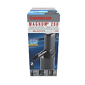 MarineLand Magnum 200 Polishing Internal Canister Filter for 60 Gallons, Crystal Clean Water