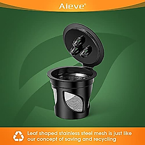 AIEVE 2 Pack Reusable Coffee Pods Compatible with Ninja Dual Brew Coffee Maker, Reusable Coffee Filters K Cup for Ninja Coffee Maker CFP201 CFP301 Dual Brew Pro