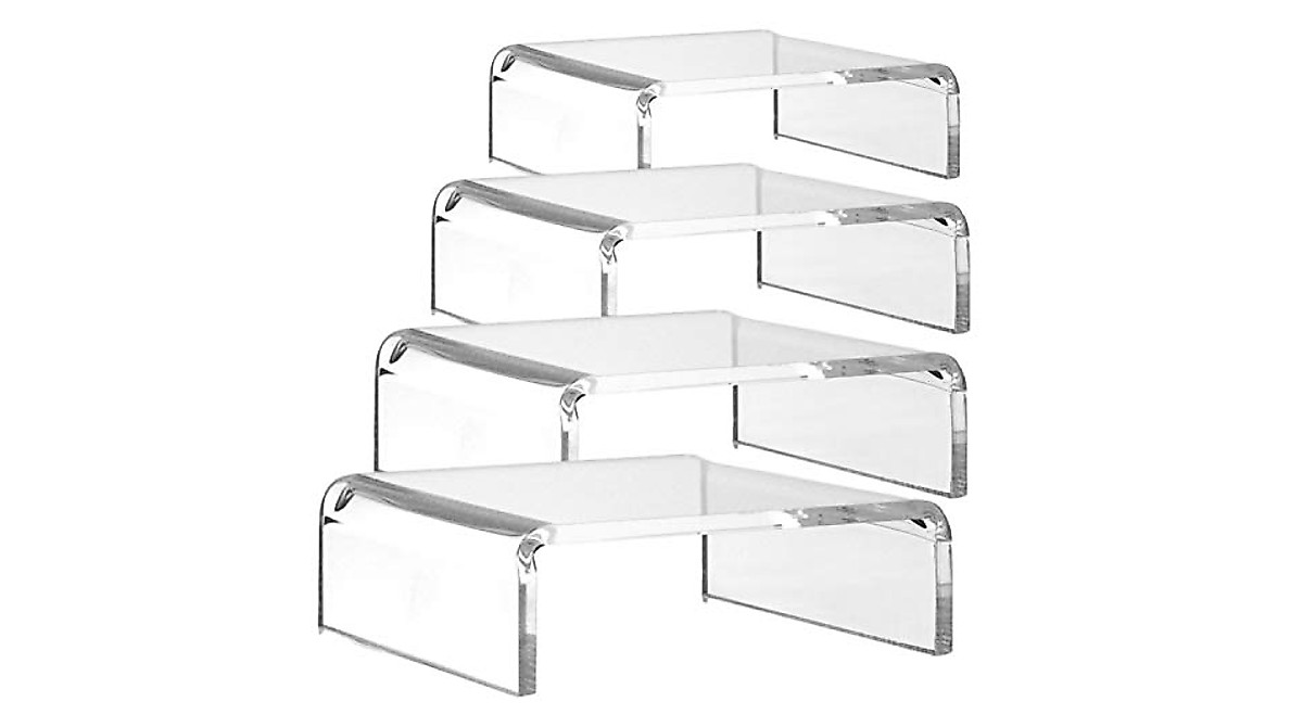 BANBERRY DESIGNS Clear Acrylic Display Stands - Set of 4