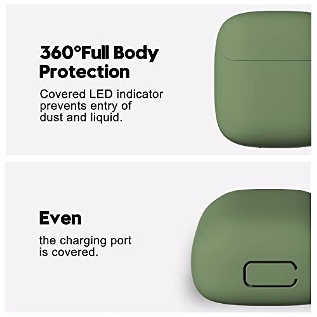 Oakxco JBL Tune 220 TWS/225 TWS Case Silicone, Soft Rubber Gel Shockproof Hard Protective Cover with Keychain Lock, Slim Fit Thin Skin Sleeve Charging Case for Women Girl Cute, Sage Green