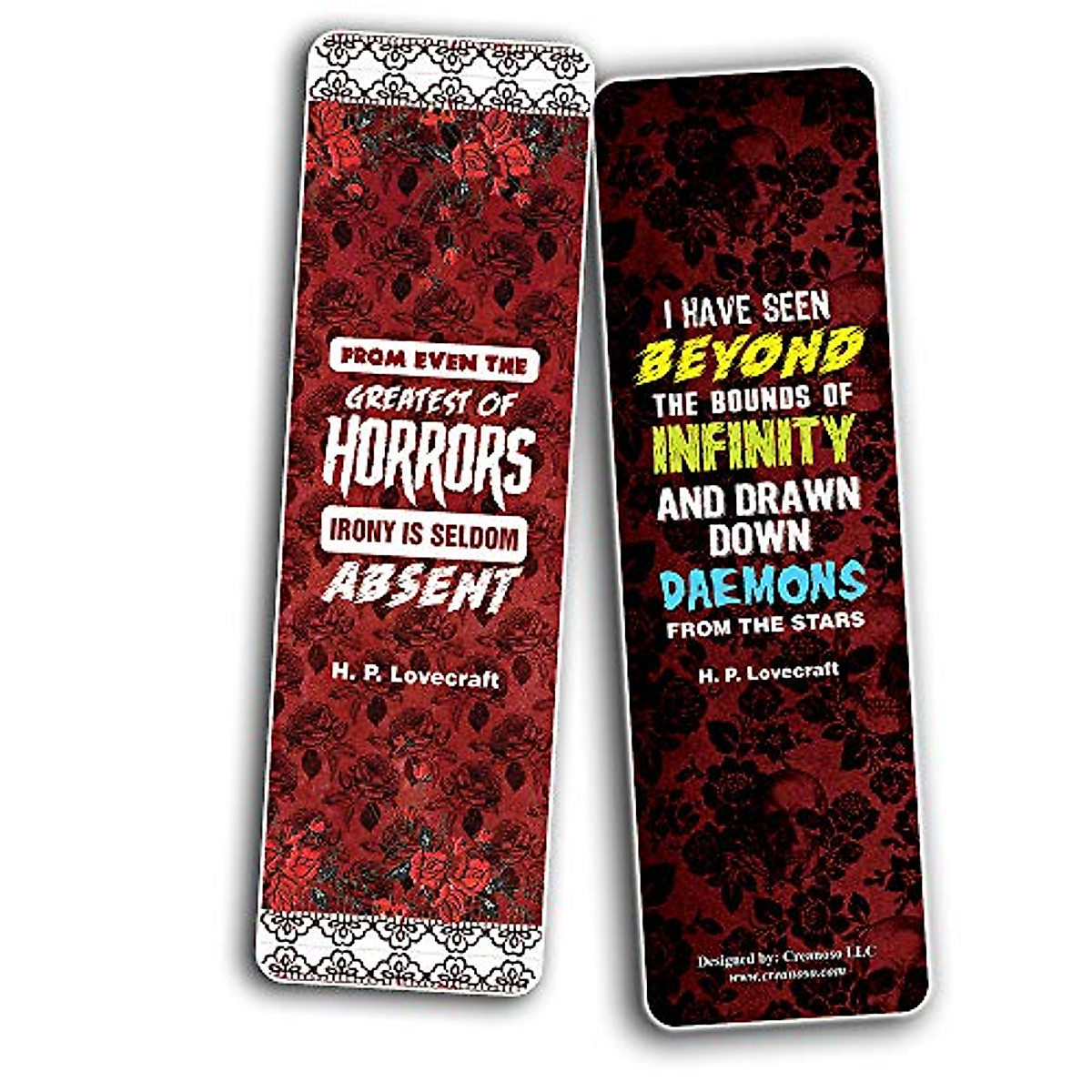 Creanoso Cthulhu H P Lovecraft Bookmark Cards (12-Pack) - Unique Teacher Stocking Stuffers Gifts for Boys, Girls, Kids, Teens, Students - Book Reading Clippers