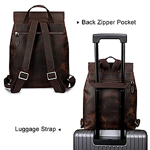 S-ZONE Women Genuine Leather Tote Bag Shoulder Handbag Bundle with Backpack Purse