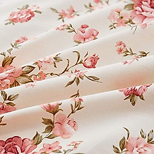 Brandream 5-Piece White Quilts 100% Cotton Queen Size Quilt Bedding Set Rose Matelasse Bedspread Set Breathable Lightweight