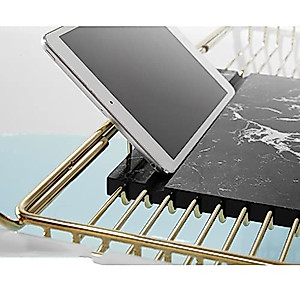 JAHH Retractable Shelf Stainless Steel Bathtub Storage Rack Bathroom Bathtub Tray Kitchen Bathroom Organizer (Color : E)