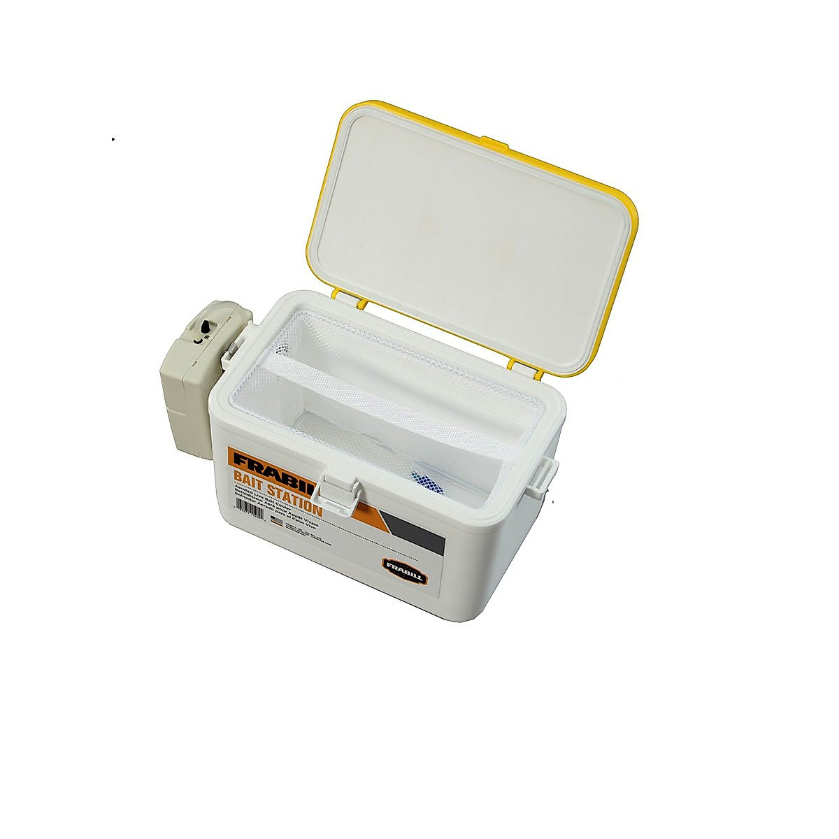 Frabill Bait Box with Aerator | Live Bait Storage Cooler with Portable Aerator | 8-Quart Capacity