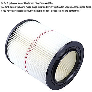 MOCW 2 Pack Red-Stripe Cartridge Filters 17816 9-17816 Compatible with Craftsman Shop Vac Wet/Dry Vacuum Cleaner 5 6 8 12 16 and Large Gallon