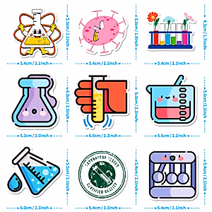 50 Pcs Funny Laboratory Science Stickers for Kids Teens Students Teachers, Science Experiment Waterproof Vinyl Stickers & Chemistry Decals for Laptop, Water Bottle, Notebook, Science Classroom Decor