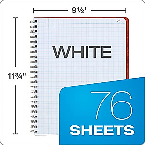 Tops TOP35061 Computation Book, 11.75 x 9.5 Inches, Double Wire, 152 Numbered Pages, Quadrille Ruled, 76 Sheets, Buff, (35061)