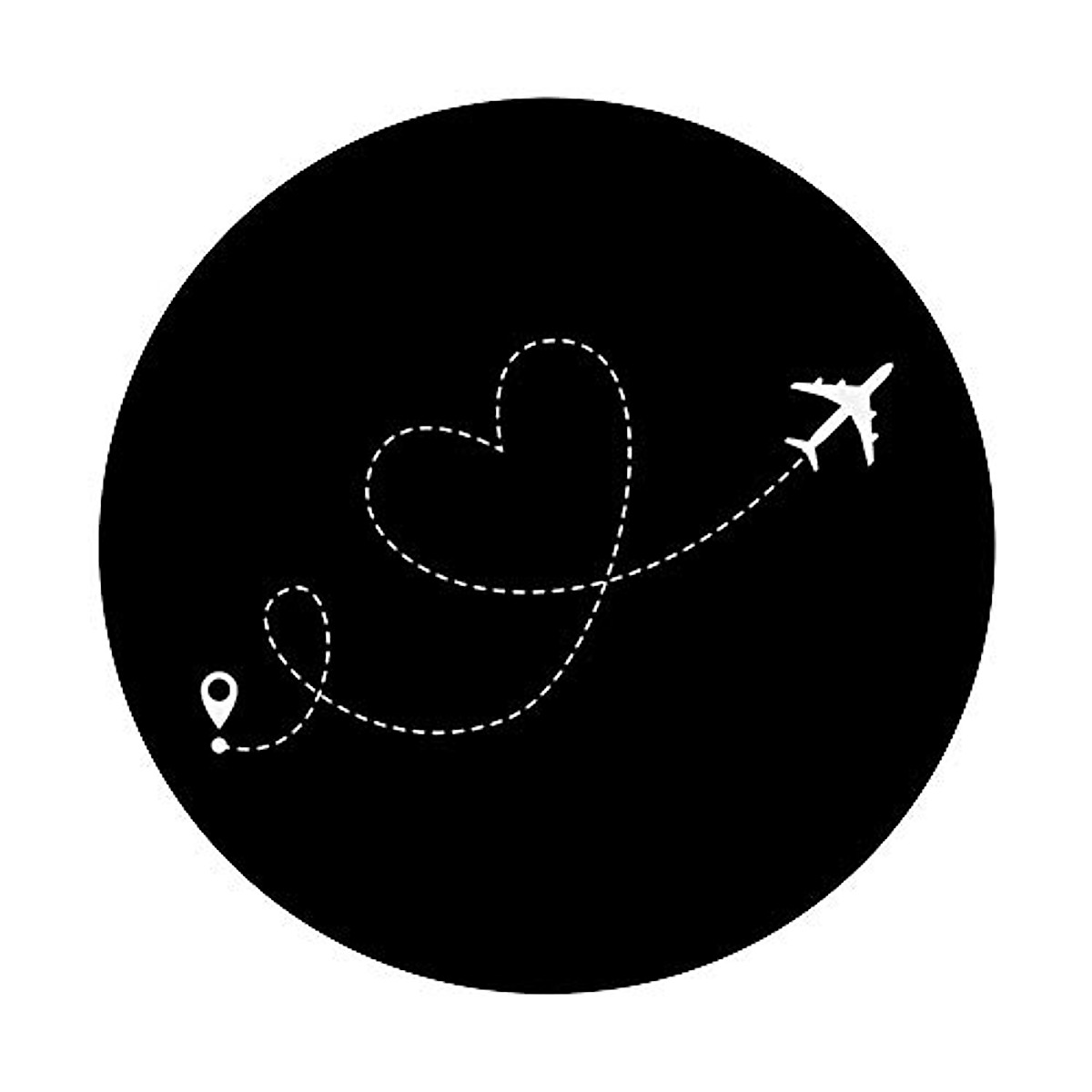 Love Travel Airplane Heart Flying Destination Traveling PopSockets Grip and Stand for Phones and Tablets