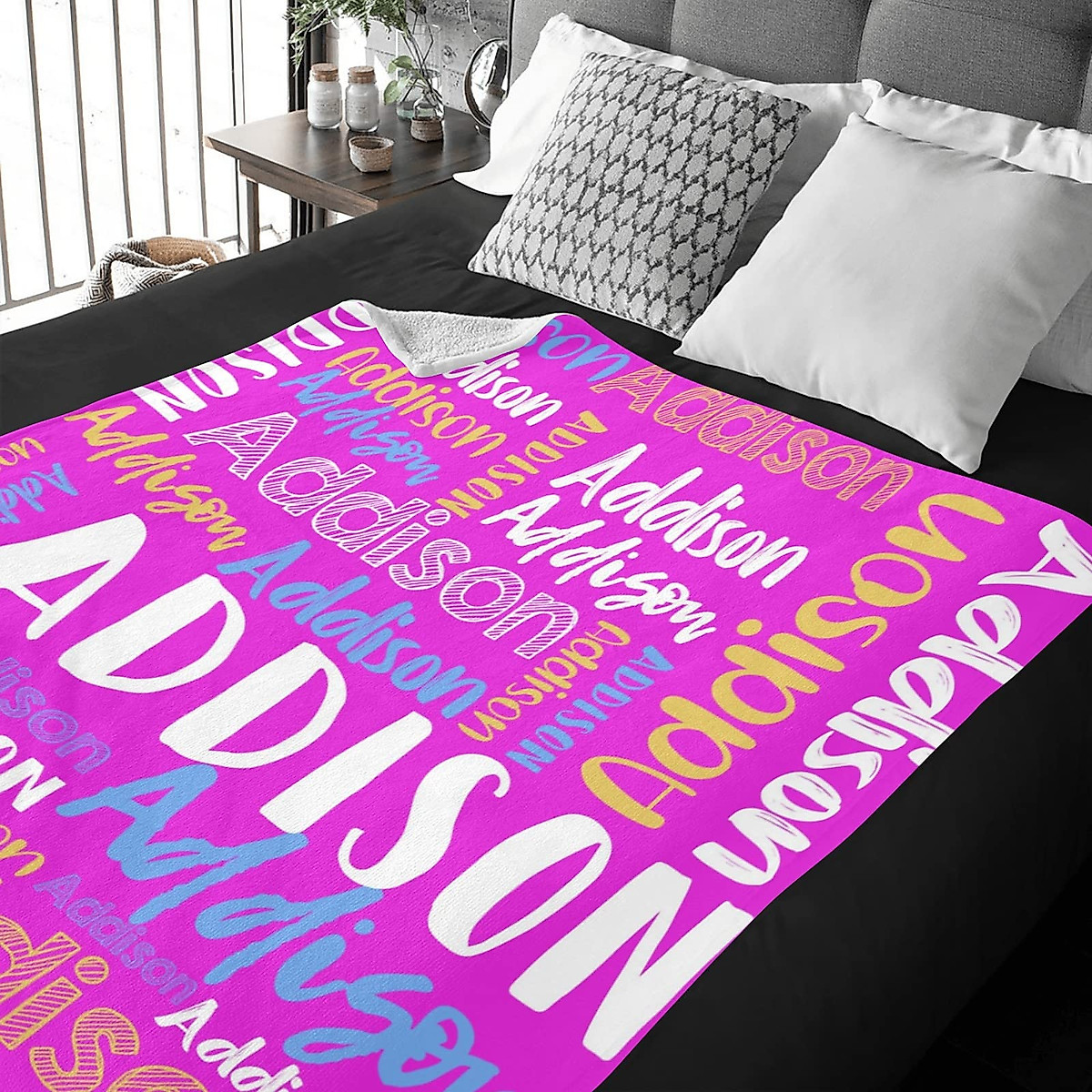 Dr.TOUGH Personalized Blanket for Kids Personalized Name Blanket Personalized Kids Adults Monogrammed Blankets and Throws Christmas Birthday Valentines Day Gift