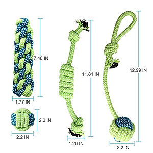 Depets 4PCS Dog Rope Toy, Assorted Pet Rope Chew Toys, Durable Rope Knot Dog Toy, Puppy Teething Playing Toys for Small Dogs Puppies