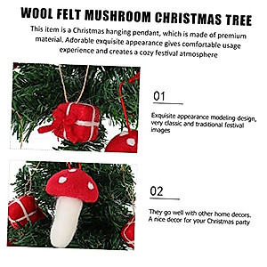 SAFIGLE 8pcs Wool Felt Pendant Crutches Ornament Mushroom Home Decor Mushroom Ornament Felt Christmas Ornaments Xmas Tree Pendants Felt Mushroom Xmas Themed Pendants Felt Xmas Ornaments